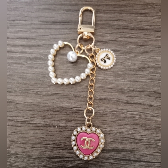 CHANEL | Accessories | Authentic Chanel Pink Pearl Heart Button On An ...